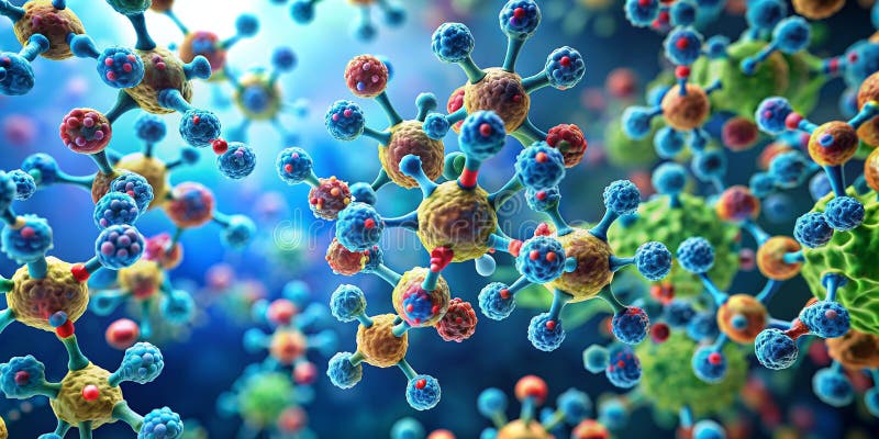 Close Up of Molecular Structure Magnified Bacteria Causes Illness ...