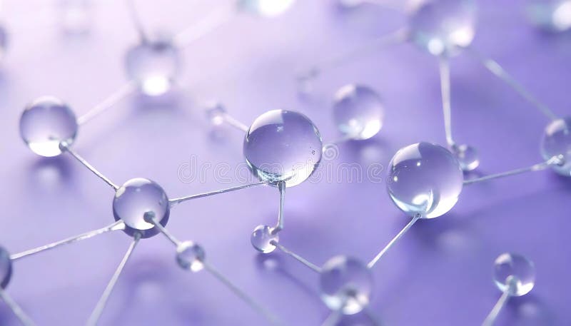 Close Up of a Molecular Structure with Spheres Connected by Rods on a ...
