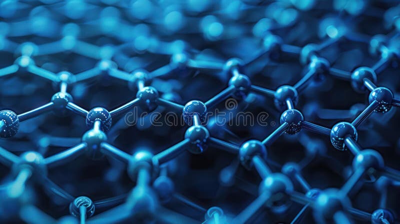 Close-up of a Molecular Structure with Vibrant Blue Lighting ...