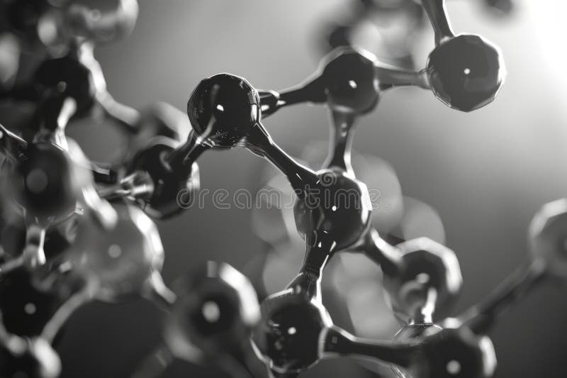 A Close Up of a Molecule with Many Small Spheres Stock Illustration ...