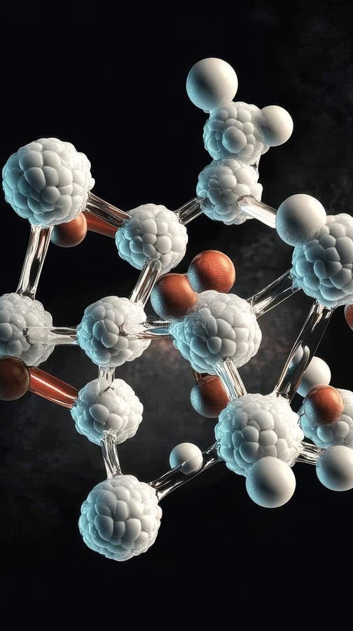 A Close Up of a Molecule with a Red and White Blob in the Middle Stock ...