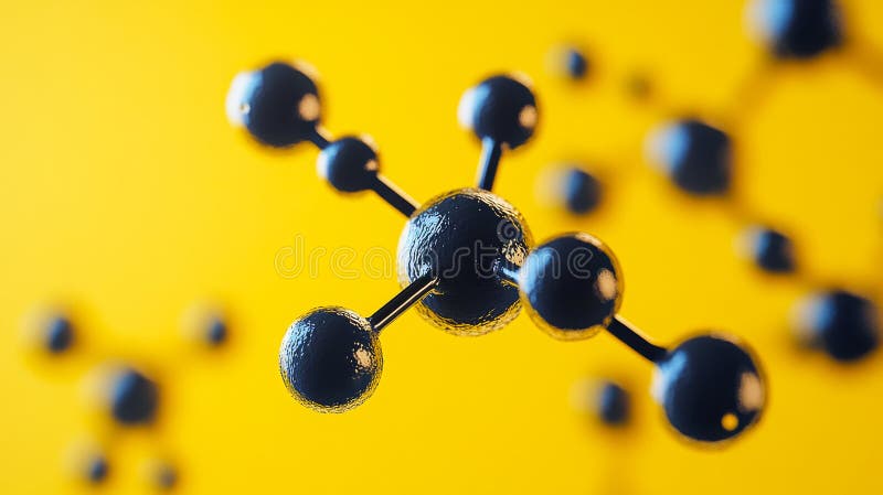 A Close Up of a Molecule with a Yellow Background Stock Photo - Image ...