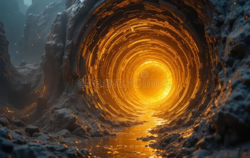 A Close-up of Molten Gold Being Poured into a Cavity Stock Illustration ...