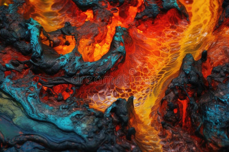 Close-up of Molten Lava with Vibrant Colors Stock Illustration ...
