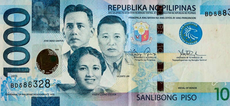 Philippine Peso 1000 Currency Front Back Stock Photos - Free & Royalty ...