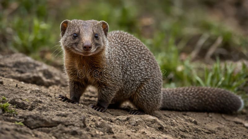 A Close-up of a Mongoose Standing on the Ground, Showcasing Its Fur and ...