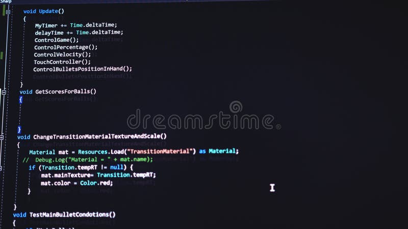 Close Up of Monitor. the Code of the Website on the Computer Monitor ...