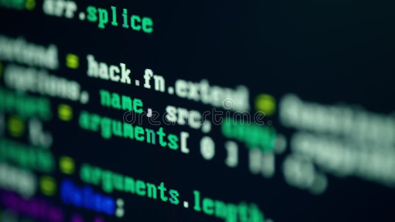 Close Up of Monitor Screen with Developing Programming and Coding ...
