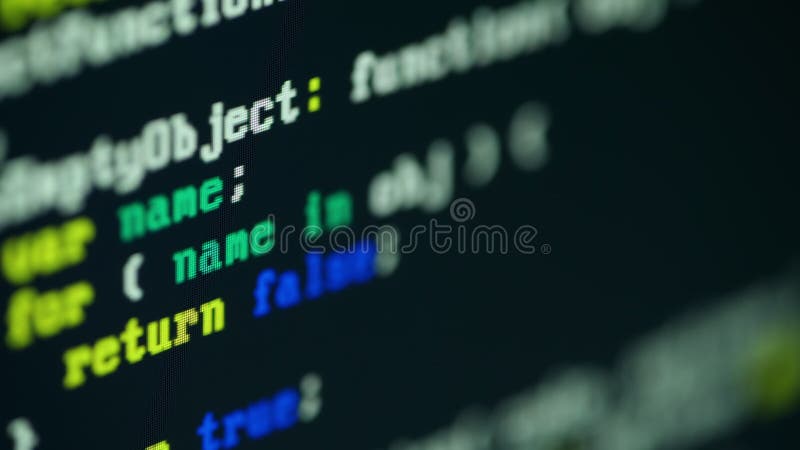 Monitor Screen With Developing Programming And Coding Technologies Programmer Or Hacker Is