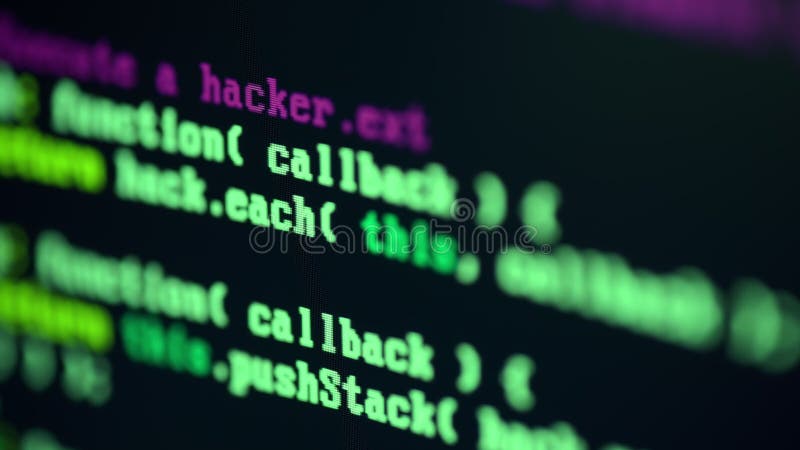 Close Up Of Monitor Screen With Developing Programming And Coding Technologies Programmer Or