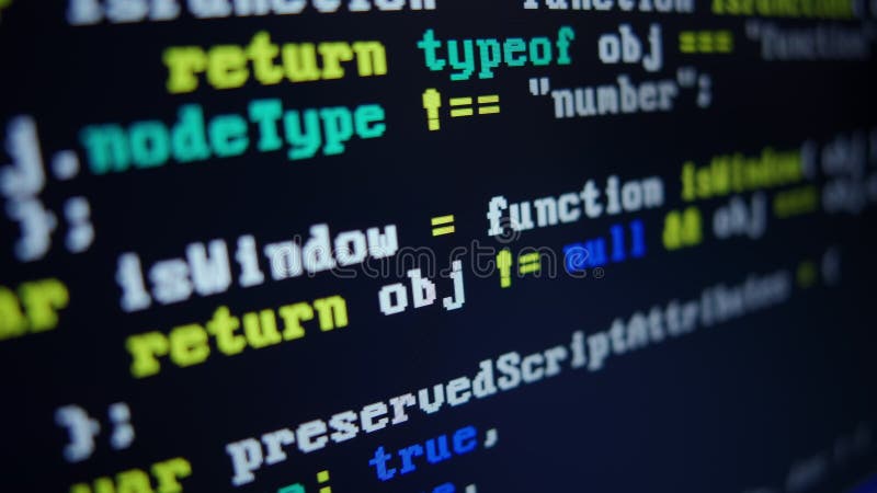 Close Up Of Monitor Screen With Developing Programming And Coding Technologies Programmer Or