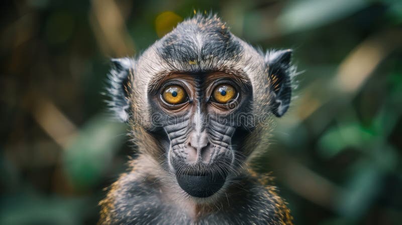 A Close Up of a Monkey with Big Eyes and Brown Fur, AI Stock Photo ...