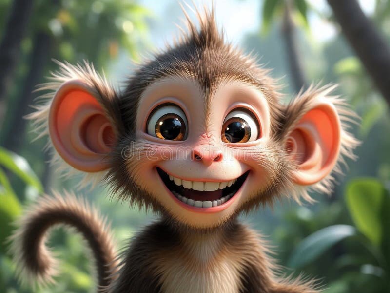 A Close Up of a Monkey with a Big Smile Generated Stock Illustration ...