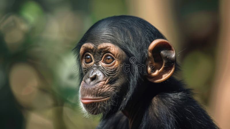 Close Up of Monkey in Blurry Background Stock Photo - Image of nature ...