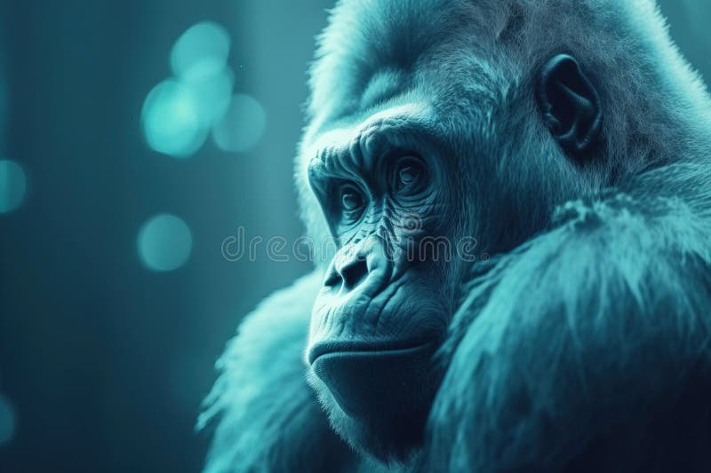 A Close Up of a Monkey with a Blurry Background and a Blurry Image of ...