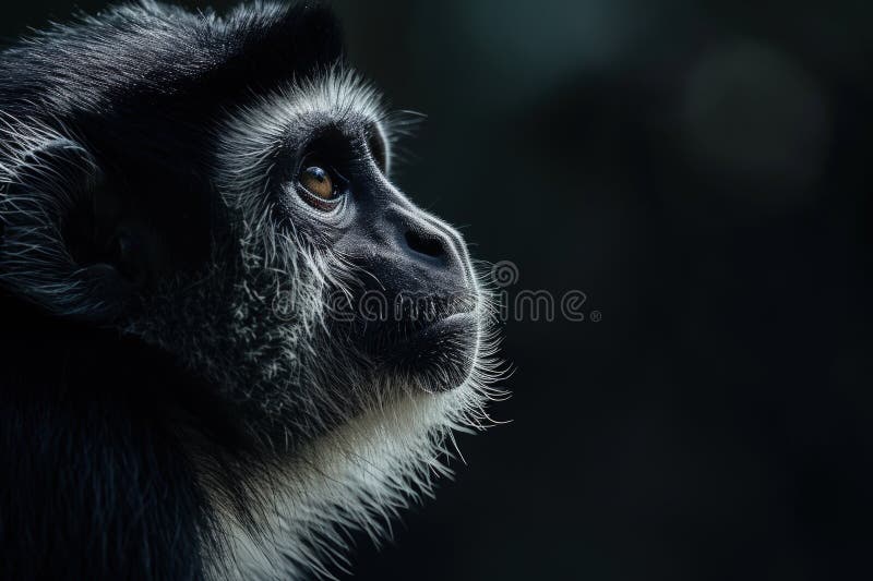 Close Up of Monkey S Face with Very Large Yellow Eyes. Generative AI ...