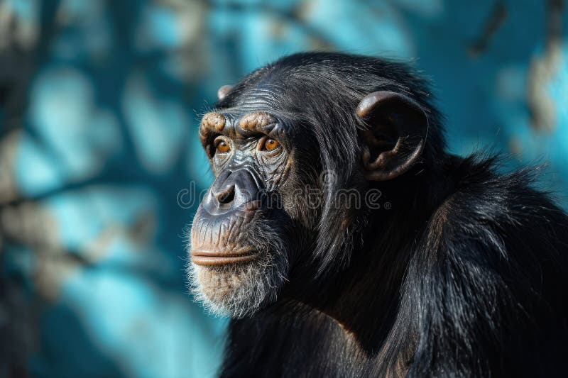 Close Up of Monkey S Face with Very Large Yellow Eyes. Generative AI ...