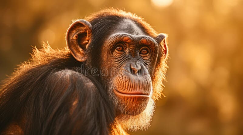 Close Up of Monkey S Face with Very Large Yellow Eyes. Generative AI ...