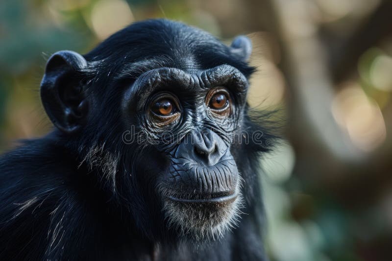 Close Up of Monkey S Face with Very Large Yellow Eyes. Generative AI ...