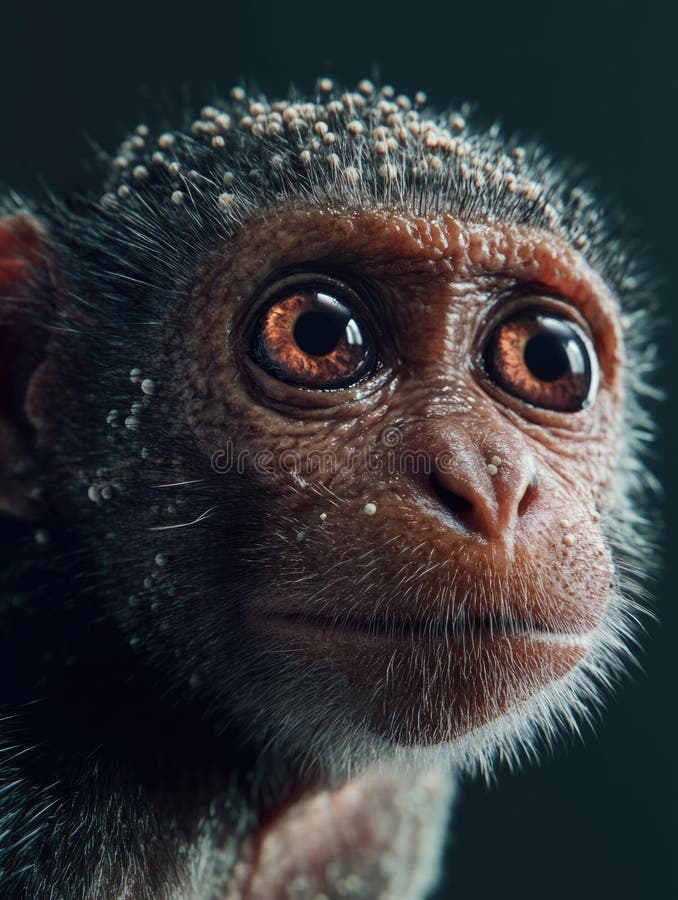 Close-up of a Monkey with a Deep Expression Stock Photo - Image of look ...