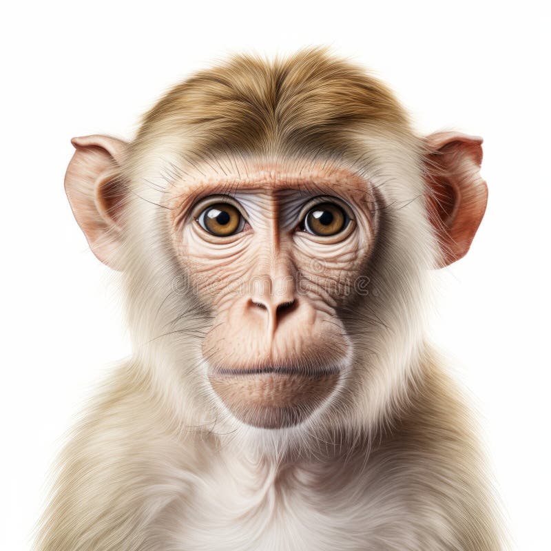Monkey Close-up: a Stunningly Realistic Portrait on White Background ...