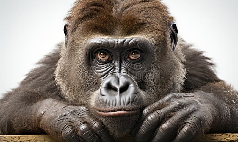 Close Up of Monkey with Hands on Face Stock Image - Image of adorable ...