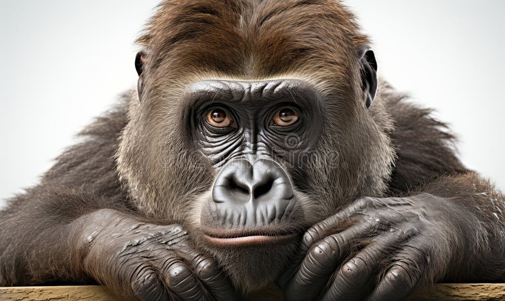 Close Up of Monkey with Hands on Face Stock Image - Image of adorable ...