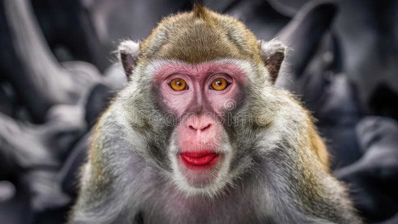 A Close Up of a Monkey with Red Eyes and Pink Nose, AI Stock Image ...