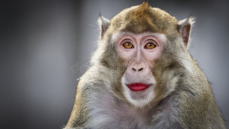 A Close Up of a Monkey with Red Lips and Eyes, AI Stock Photo - Image ...