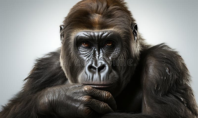 Close Up of Monkey on White Background Stock Image - Image of white ...