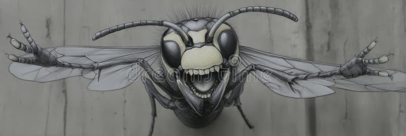 Anthropomorphic Wasp Portrait Stock Illustration - Illustration of ...