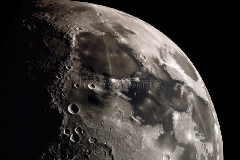 Close-up of Moon, with Its Surface Visible in Great Detail Stock Photo ...