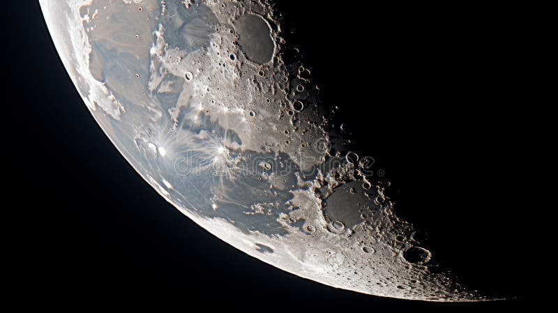 Close Up of Moon during Partial Eclipse, Focusing on Its Unique Surface ...
