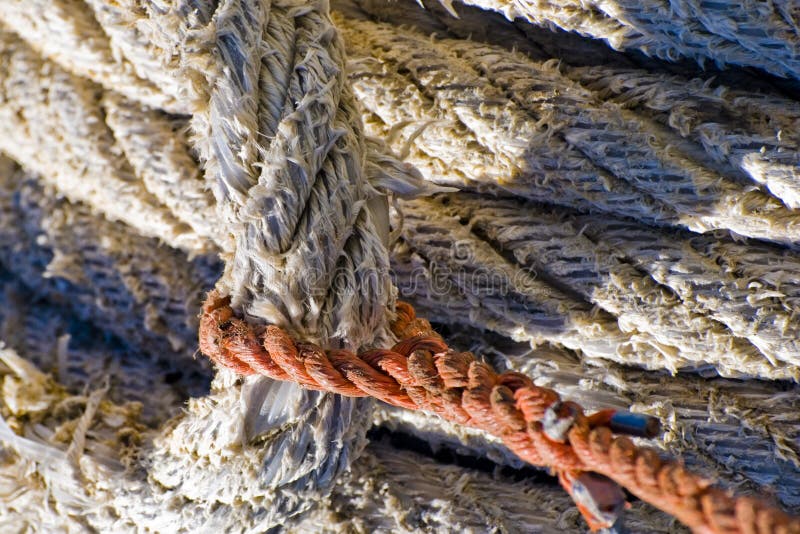 Close up on mooring line. stock photo. Image of headline - 53634796