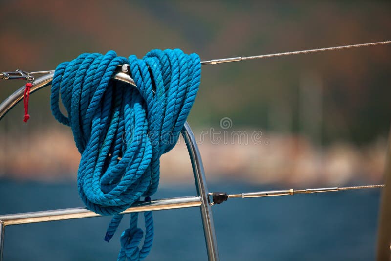 Close-up of a Mooring Rope on a Modern Yacht Stock Photo - Image of ...
