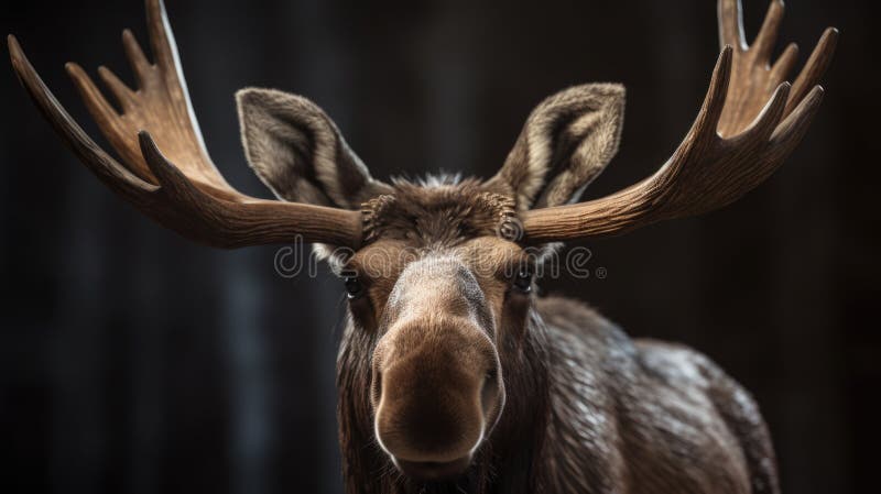 Close Up of a Moose S Head with Large Antlers, Suitable for Wildlife ...