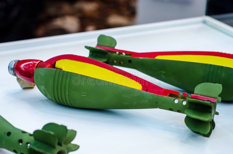 Close-up of Mortar Round Cutaway Stock Photo - Image of devastation ...