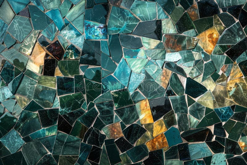 A Close-up of a Mosaic Made from Broken Pieces of Glass, Mosaic of ...