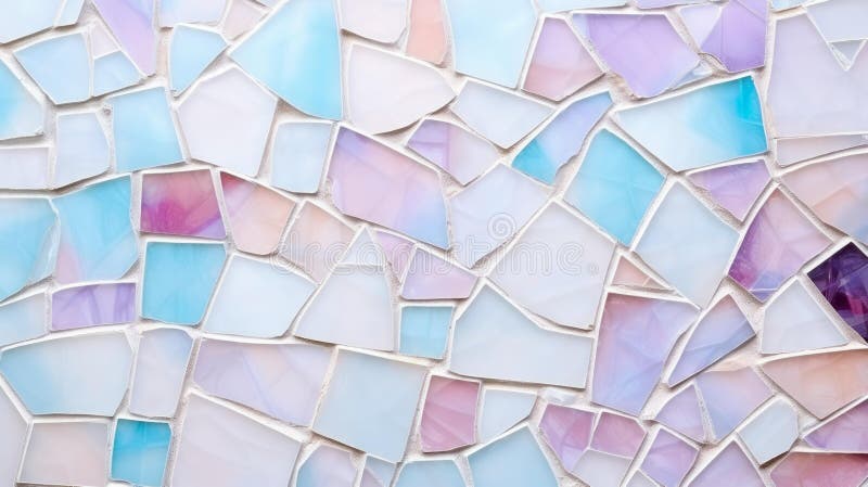 Close-up of a Mosaic Wall with Pink, Purple, and Blue Tiles Generated ...