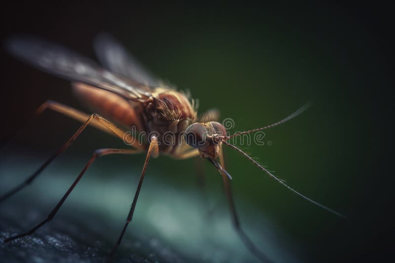 A Close Up of a Mosquito on a Piece of Paper Stock Illustration ...
