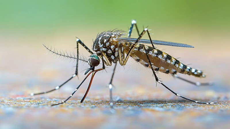 Close-up of a Mosquito Resting on a Surface Stock Illustration ...