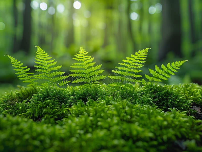 Close-up of Moss and Ferns in a Dense Forest Stock Photo - Image of ...