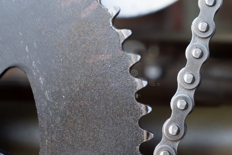 Close Up of Motocycle Chain and Ring Gear Stock Photo - Image of metal ...