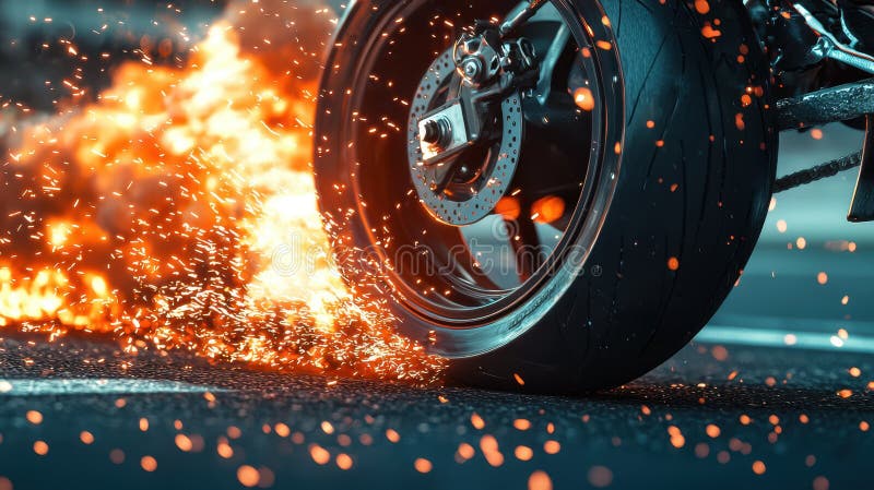 A Close Up of MotoGP Tire Exploding during Crash, Showcasing Intense ...