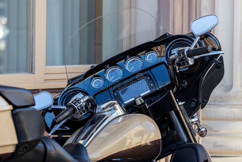 Close-up of Motorcycle Control Panel Stock Photo - Image of motorbike ...