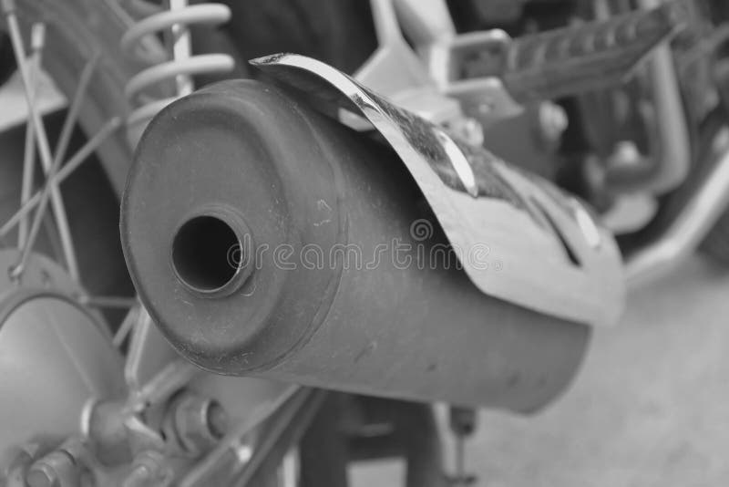 New Motorcycle Exhaust Pipe , 2 Stroke Engine Stock Photo - Image of ...