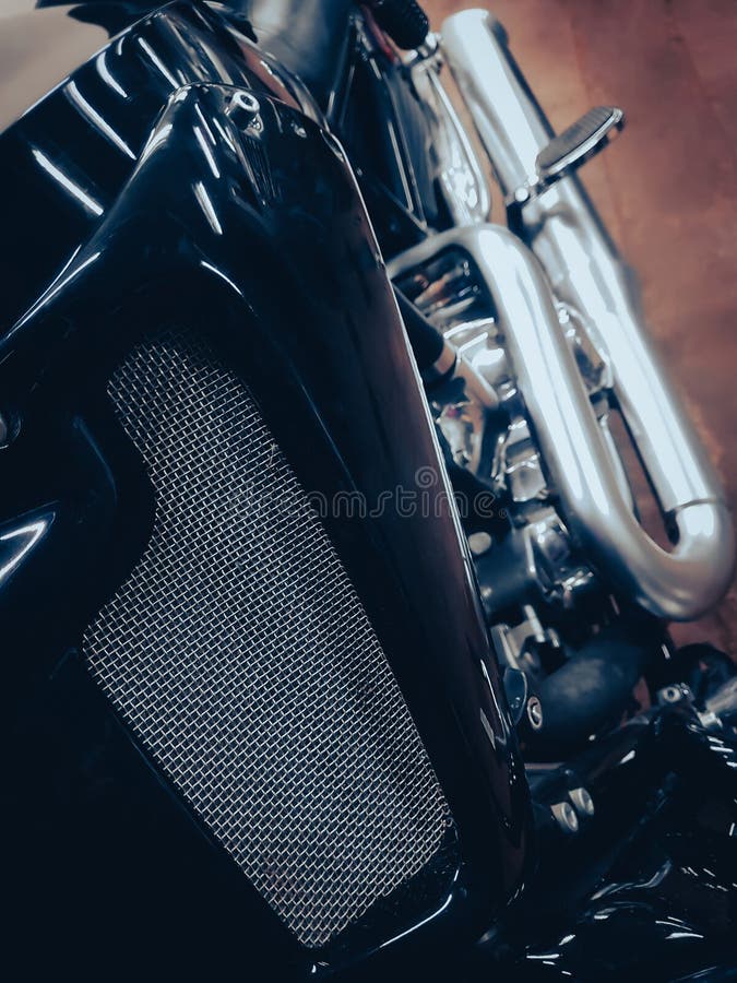 Close Up. Motorcycle in the Home Workshop Stock Image - Image of ...