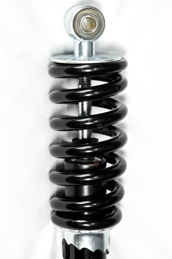 Close Up of Motorcycle Shock Absorber Spring on White Stock Image ...