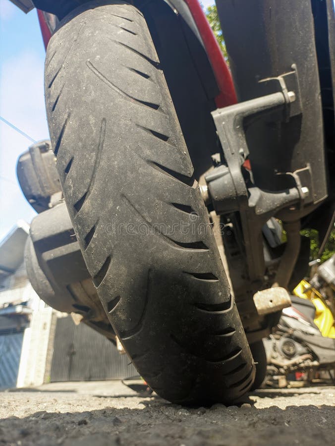A Close Up of Motorcycle Tire Stock Image - Image of motorcycle, black ...