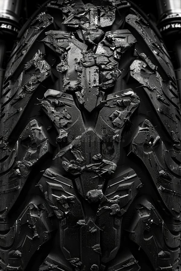 A Close Up of a Motorcycle Tire with a Black Background Stock Photo ...